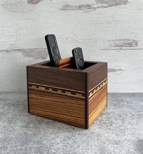 Remote Control Holder | Handmade Clicker Keeper | Desk Organizer Caddy by Pacific Mountain Wood - Etsy
