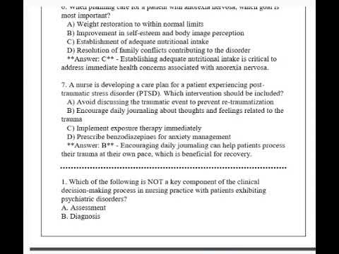 NU 671 Clinical Decision Making in Psychiatric Mental Health Review Exam Q & A 2026