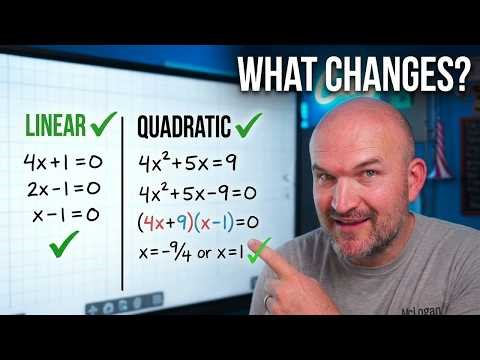 Solving Quadratics vs Linear Equations | What Changes?
