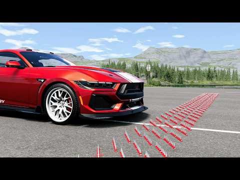 Massive Spike Strip Pileup Car Crashes #152 – BeamNG Drive | CrashBoomPunk