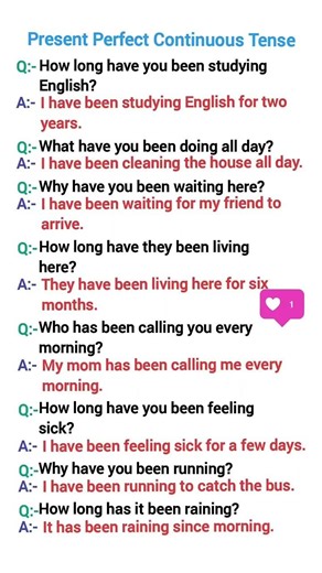 Present Perfect Continuous Tense #learnenglish