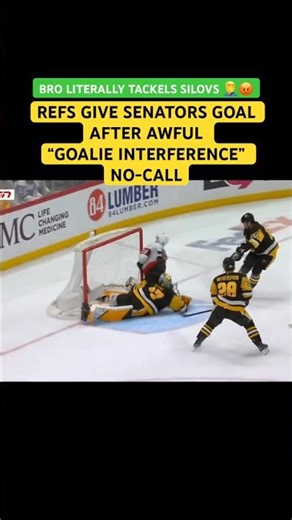 REFS GIVE SENATORS GOAL AFTER AWFUL “GOALIE INTERFERENCE” NO-CALL