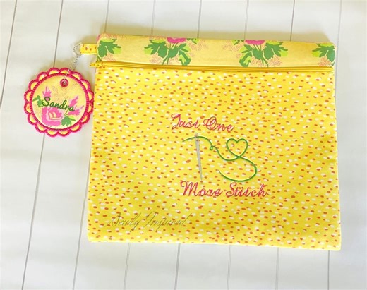 Personalized Cross Stitch Project Bag | Zipper Pouch for Embroidery Supplies | Cute Floral Print Gift for Sewers, Cross Stitchers - Etsy