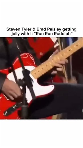 Follow (me) @epicliveperformances to tune into the most iconic moments in live music history …. Holliday music can rock pretty hard! The moment happened during one of Brad Paisley’s televised Christmas specials, when Steven Tyler made a surprise appearance. What started as a festive performance of Run Run Rudolph quickly turned into a genre collision. Paisley leaned into blazing Chuck Berry–style licks with modern country precision, while Tyler abandoned polish altogether, pushing the song into 