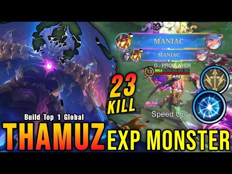 23 Kills + 2x MANIAC!! Thamuz Best Build Exp Lane!! - Build Top 1 Global Thamuz ~ MLBB