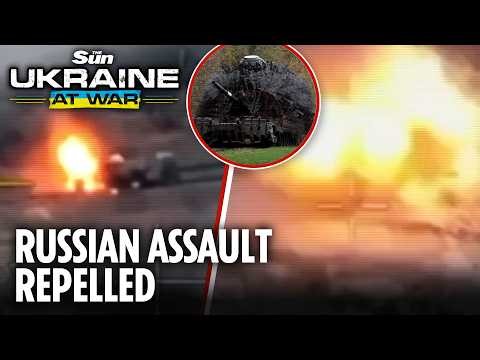 Ukrainian drones take out Putin's DIY 'hedgehog tanks' during Kupiansk battle