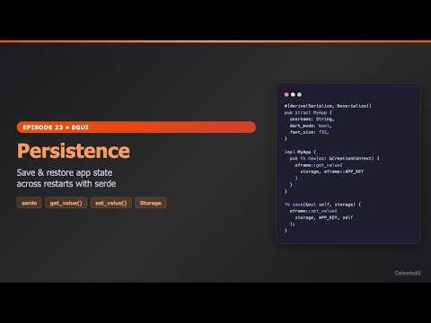 egui Persistence: Save & Restore Settings with serde | Rust GUI Ep 23