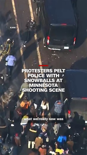 Angry protesters threw snowballs at law enforcement in the wake of ICE's fatal shooting of a 37-year-old woman. CNN's Whitney Wild was on the scene. Follow live updates: https://cnn.it/3NzL0u3 | CNN