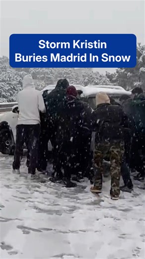 Storm Kristin covered Madrid in snow, bringing one of Europe’s biggest cities to a frozen standstill. | The Weather Channel