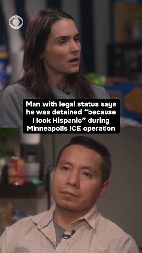 A man with legal immigration status told CBS News' Lilia Luciano he was stopped and detained for 24 hours by a group of ICE agents in Minneapolis after he says they told him he was targeted “because [he] looked Hispanic.” Gustavo Navos says officers dismissed his valid documents as “fake” and celebrated by "high-fiving" each other after arresting him and two others, before taking them to a detention center. Navos' immigration attorney confirms he has been granted status to be in the United State