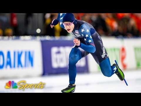 Jordan Stolz wins men's 500m in pursuit of Allround title at speed skating worlds | NBC Sports
