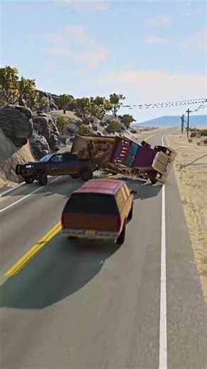 Realistic Highway Car Crashes #151