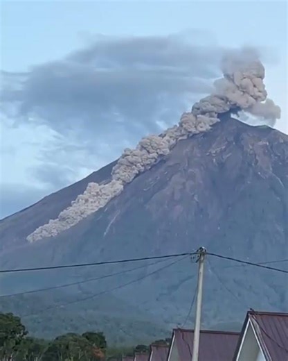Mount Semeru erupted in East Java, Indonesia