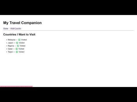 CS50 2025 Final Project – My Travel Companion