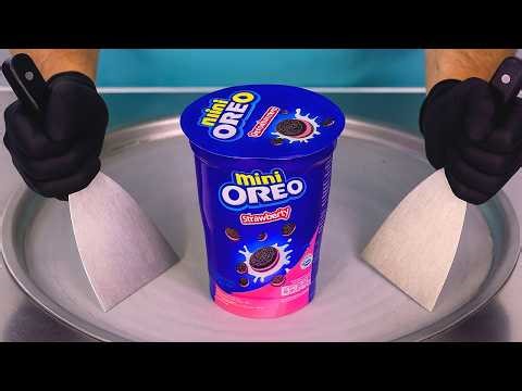 Mini Oreo - Strawberry — Ice Cream Rolls | Satisfying Visual ASMR