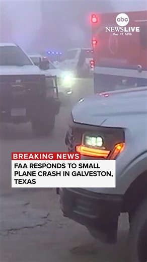 BREAKING: Multiple agencies are responding to reports of a small plane crash near Galveston, Texas. | ABC News Live