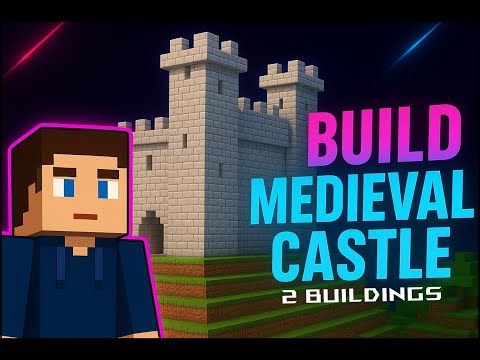 Construction of a medieval castle [ Minecraft Tutorial ]: Part 2 - Build 2 Buildings !