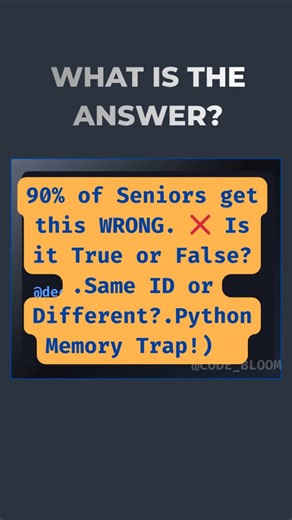 99% of developers guess wrong Is it True or False? #pythoninterviewquestions #pythonbeginner