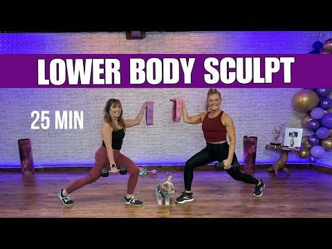 25 Min Sculpt your Lower Body - At Home Workout with Dumbbells & Bands
