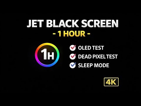 Jet Black Screen – 1 Hour | OLED True Black, Dead Pixel Test & Sleep Mode