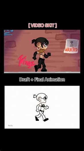 DRAFT + FINAL ANIMATION FOR INTRO SKIT!!! #fyp #art #animatiom #shorts #process #draft #final