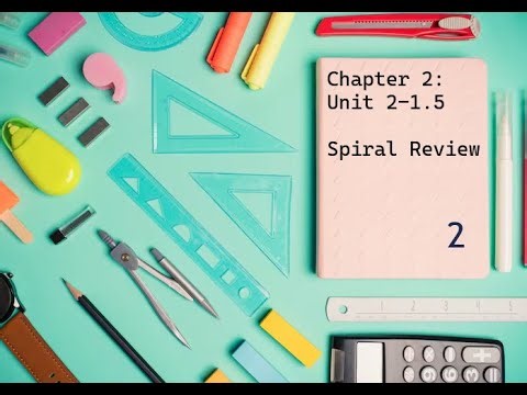 Spiral Review - Basic Review & Lecture | Chapter 2 : Unit 2-1.5 | PTII