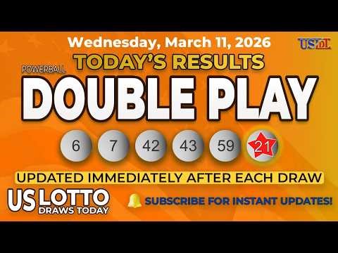 Powerball Double Play Results Today – Latest Winning Numbers for Wednesday, March 11, 2026