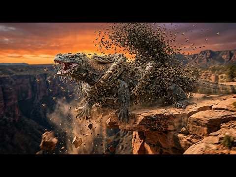 Komodo Dragon vs Python and King Cobra VS BEES: Three Predators, One Cliff