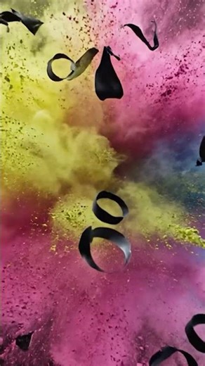 Neon Color Powder Explosion 💥🎨 (Slow Motion) #Shorts