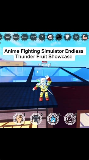 Thunder Fruit Showcase in Anime Fighting Simulator