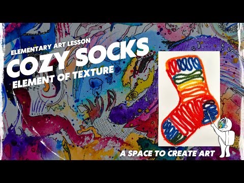 Cozy Sock | Texture & Contour Line Art Lesson (Grades 3–4)