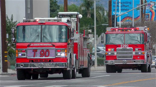 LAFD Light Force 90 Vehicle Fire Responding
