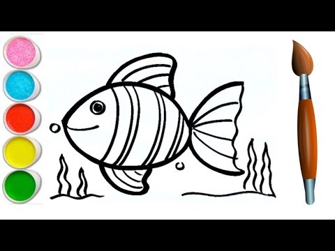 Fish drawing for kids | How to draw fish for beginners | Coloring & Painting Toddlers | Kids video