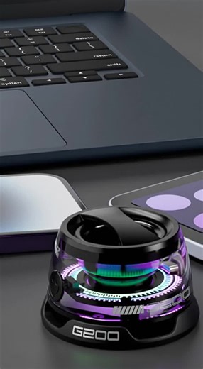 G200 Transparent Metal Bluetooth Speaker, Mini Tool Box Design with Lanyard, BT 5.3 Fast Pair, Magnetic Mount, RGB Light & AUX for Smartphone, Portable Clear Sound for TikTok Live & On-the-Go Use subwoofer speaker bluetooth speakers speaker bluetooth