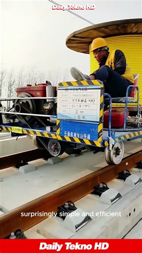 This Is How They Install Railway Cables 🤯 SO EFFICIENT #RailConstruction