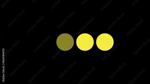 Loading circle blinking on black background.Blinking circle indicating concept looping animation. dots moving animation.
