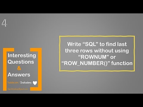 Oracle interesting questions | SQL to find the last three rows without using rownum and row_number