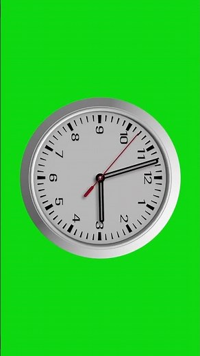 Realistic Clock Animation Green Screen | 3D Wall Clock Timer | Free Stock Footage #greenscreen