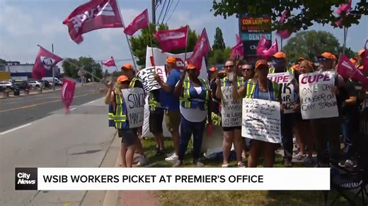 WSIB workers picket at Premier's office