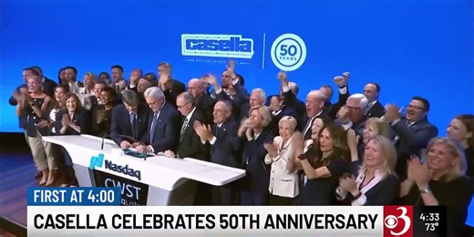 Casella celebrates 50-year anniversary by ringing in NASDAQ