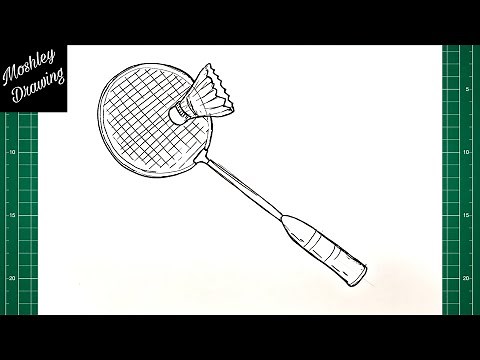 How to Draw a Badminton Racket and Shuttlecock