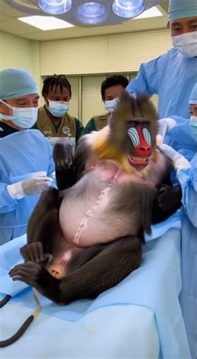 mandrill new born rescued by many doctors from japan 10