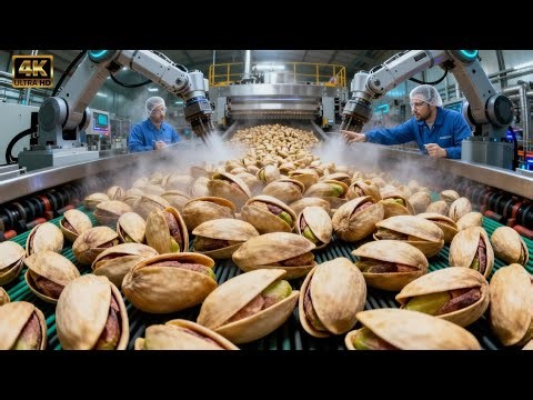 Inside a Modern Pistachio Factory: From Raw Harvest to Perfectly Roasted Pistachios (Full Process)