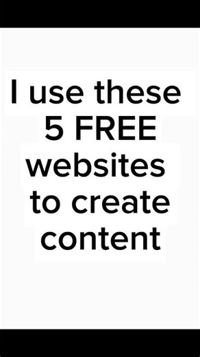 I use these 5 free websites to create content.Simple tools. No cost.#freetools #contentcreation