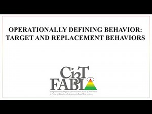 Operationally Defining Behavior: Target and Replacement Behaviors