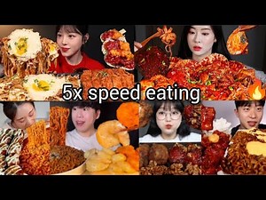 5x speed eating sound | BEST FOOD COMPILATION | ASMR MUKBANG | Satisfying Eating Sound 🔥🥵😱