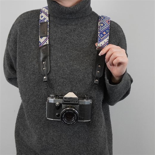 Personalized Ethno Style Camera Shoulder Strap, Comfortable Tapestry Fabric & Leather Neck Strap for Film Cameras - Etsy