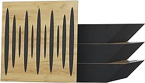 (4 Pack) — Sound Absorption-Diffuse Corner Bass Trap «Pulse» | 19.7''x19.7''x4'' | Absorption - Diffusion - Reflection | Wood laminated: (Oak)
