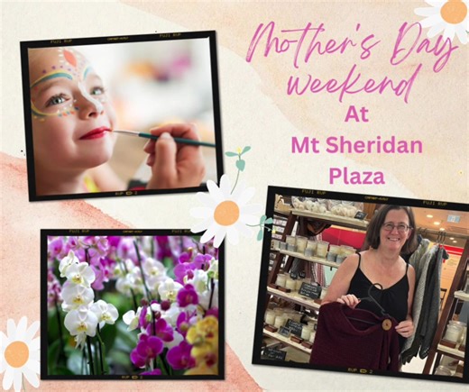 This weekend!  Orchid Flower Show (Fri Sat Sun)  Free Face Painting (Sat)  Free Jumping Castle (Sun)  Mother's Day Markets (Sun)  Gift Wrapping & Mother's Day Raffle for Charity (Sun). See our website for details: https://mtsheridanplaza.com.au/events/ | Mt Sheridan Plaza | Facebook