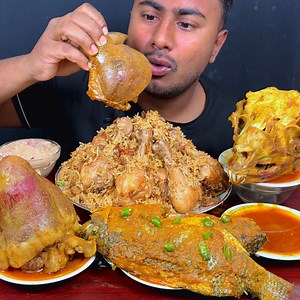 1.5M views · 37K reactions | ASMR: Eating Chicken Biriyani, Beef Huart Curry, Fish Curry, Full Mutton Liver with Rice Mukbang | EatsZone | Facebook